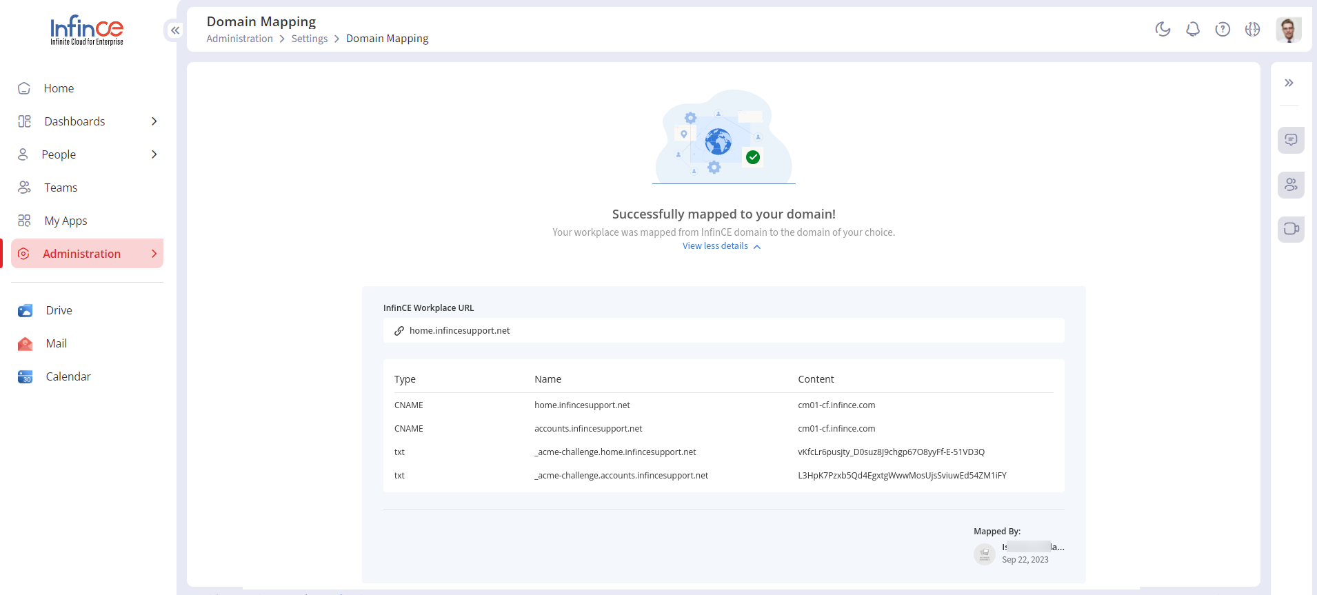 Domain Mapping - InfinCE