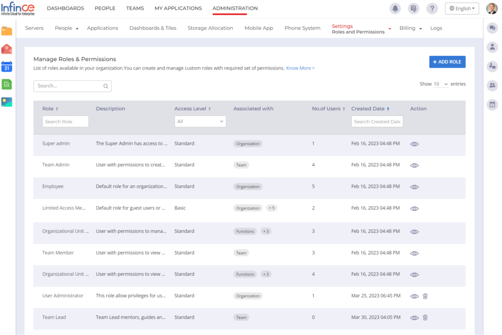 Managing Roles and Permissions - InfinCE Managing Roles and Permissions - InfinCE