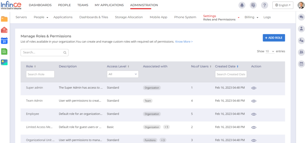 Managing Roles and Permissions - InfinCE