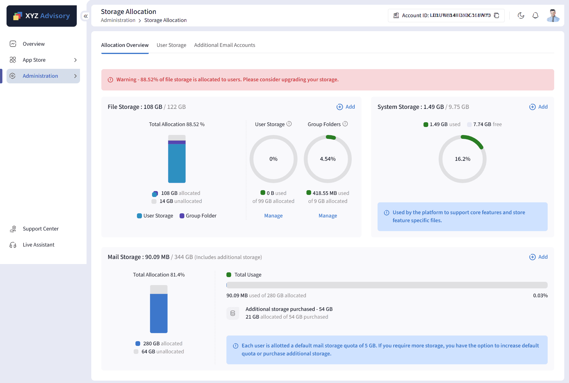 Manage System Storage and File Storage - Infince